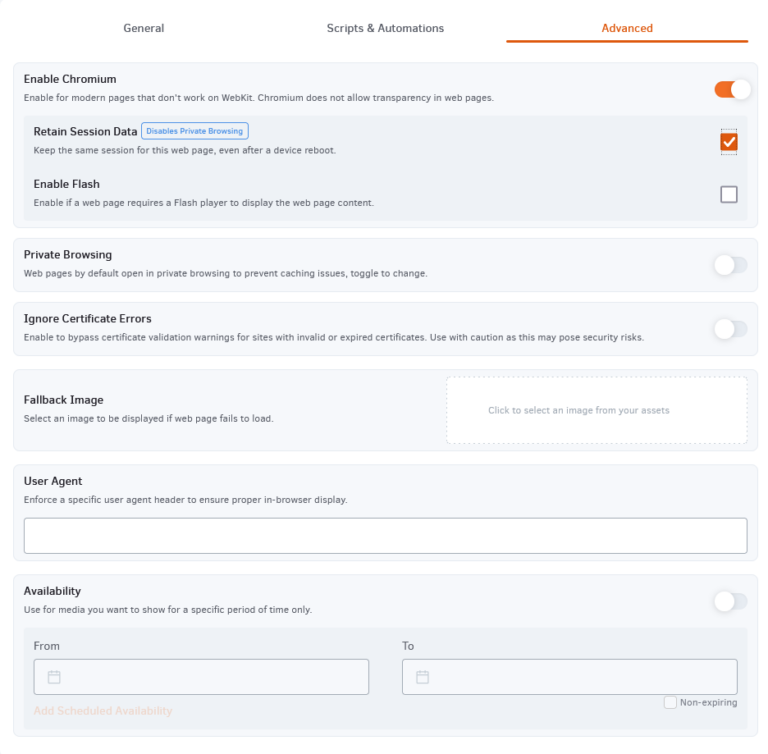 Web Pages | Yodeck Documentation