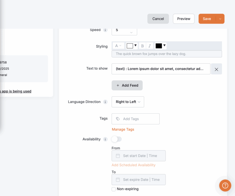 Ticker App | Yodeck Docs