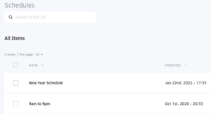 Schedules – Yodeck