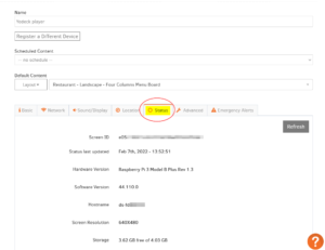 Status Report | Yodeck Docs