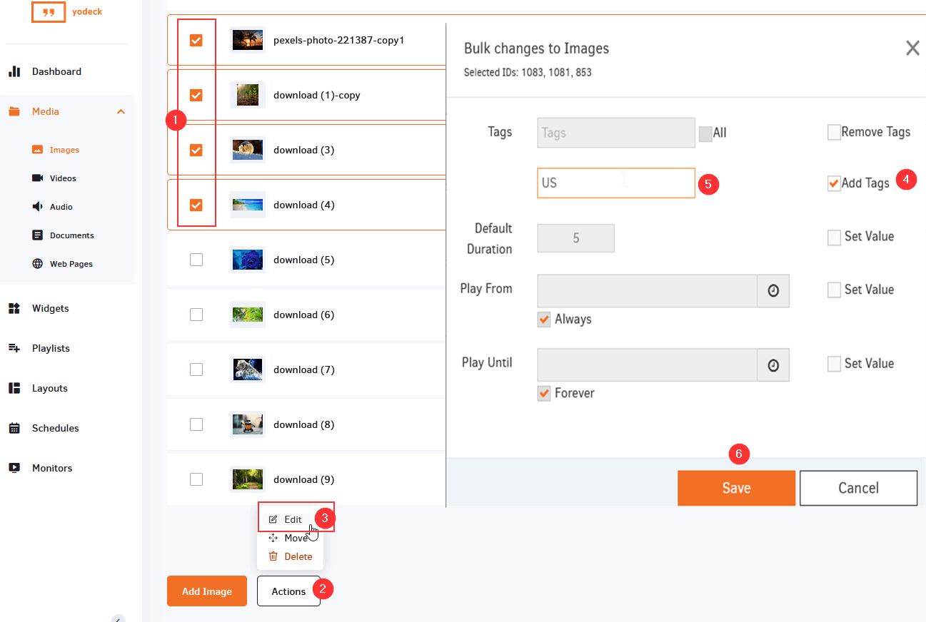 Media Filtering | Yodeck Docs