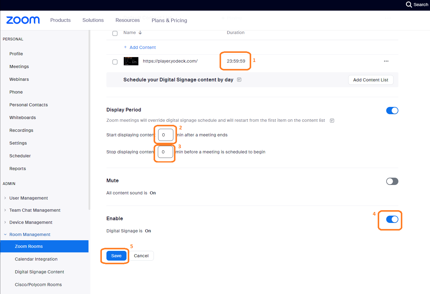 Zoom Rooms App | Yodeck Documentation