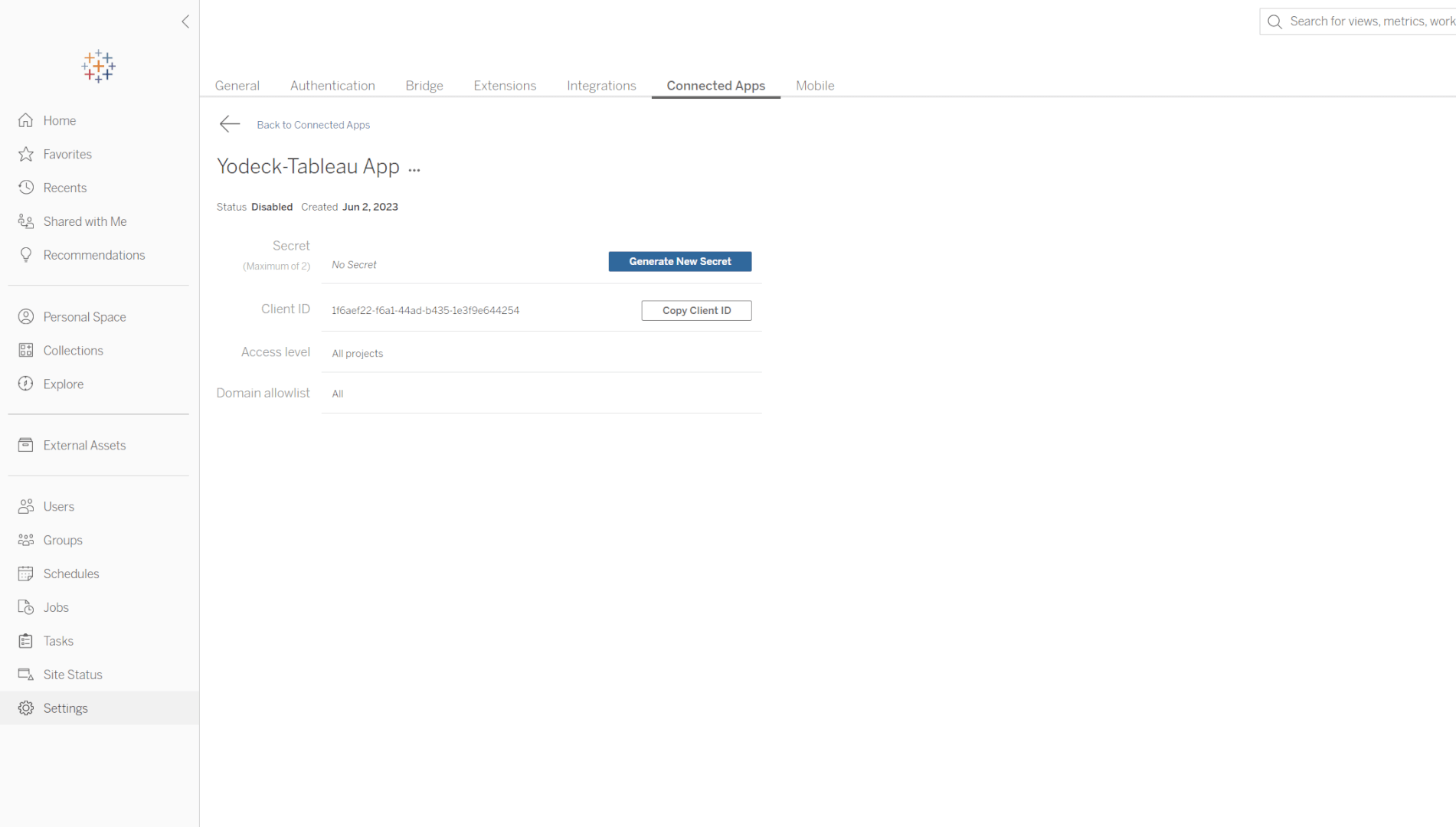 Tableau JWT connected App | Yodeck