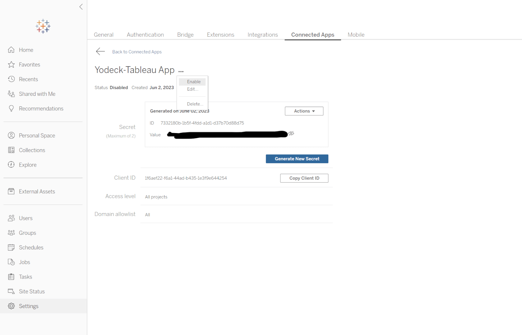 Tableau JWT connected App | Yodeck