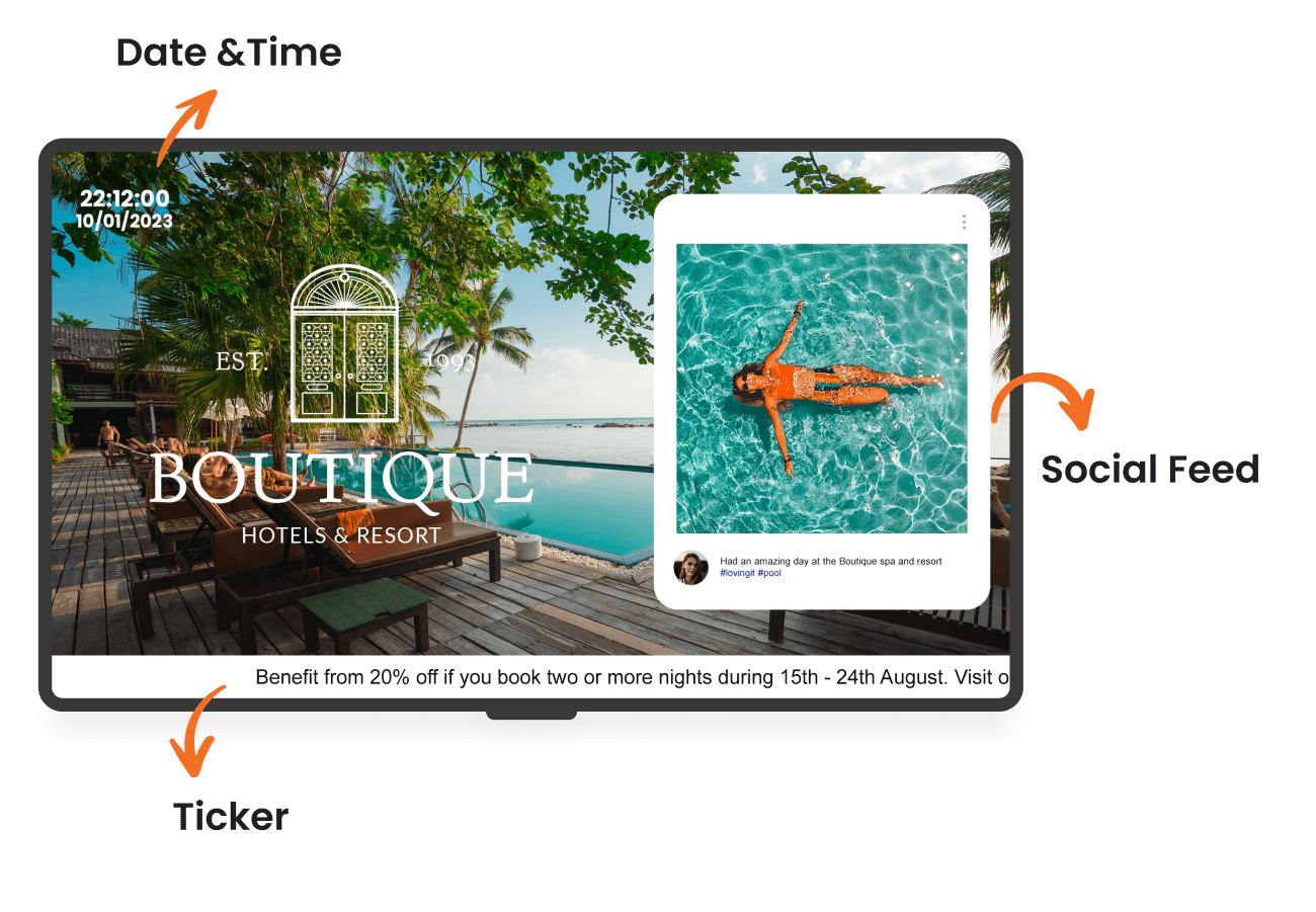 Engage guests with hospitality digital signage