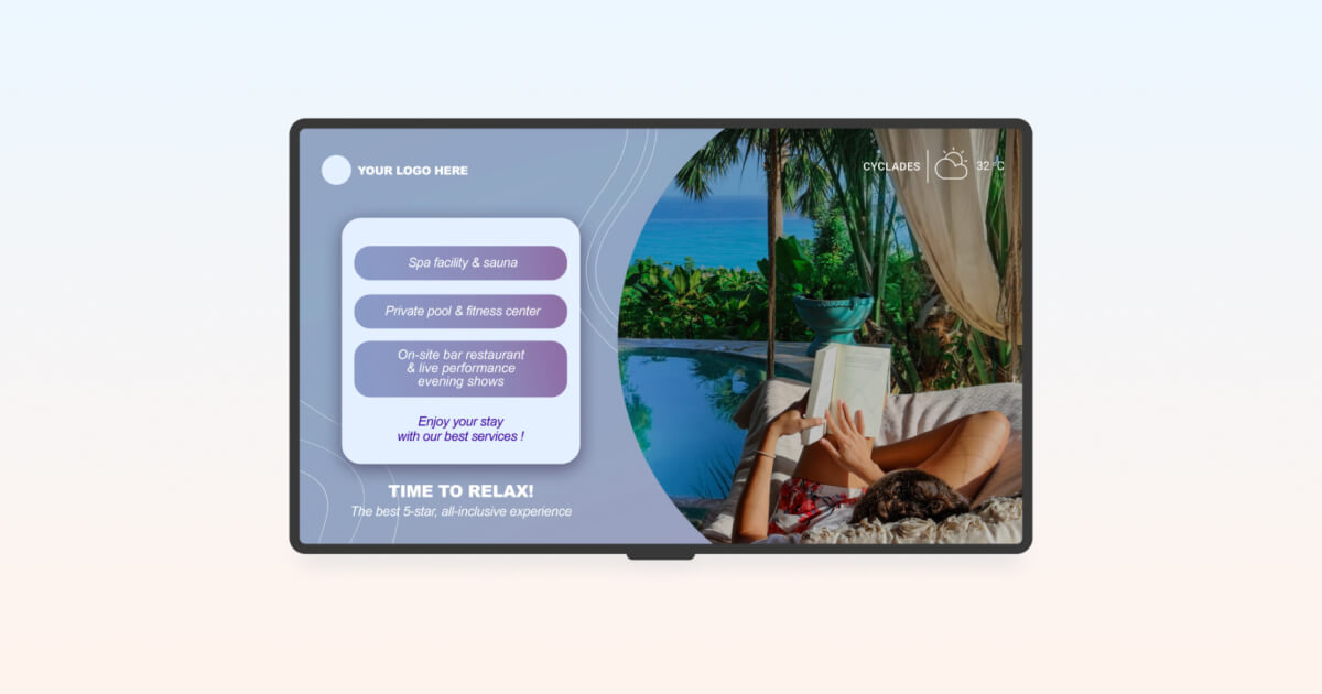 Engage guests with hospitality digital signage