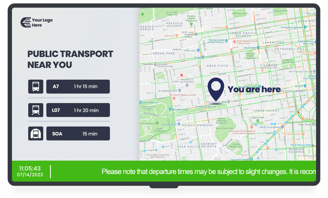 Transportation Digital Signage Solutions | Yodeck