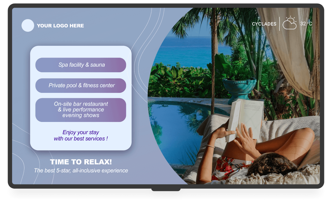 Engage guests with hospitality digital signage