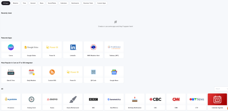 Digital Signage Apps Overview | Yodeck Docs