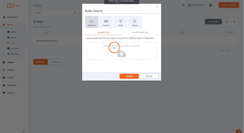 How To Upload Audio Files To Yodeck