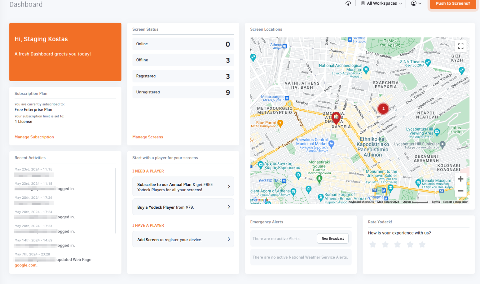 The Dashboard | Yodeck