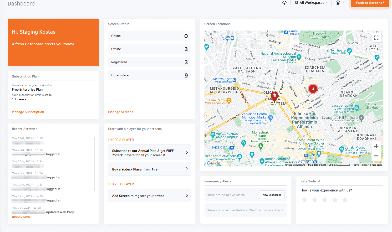 Dashboard Overview | Yodeck Docs