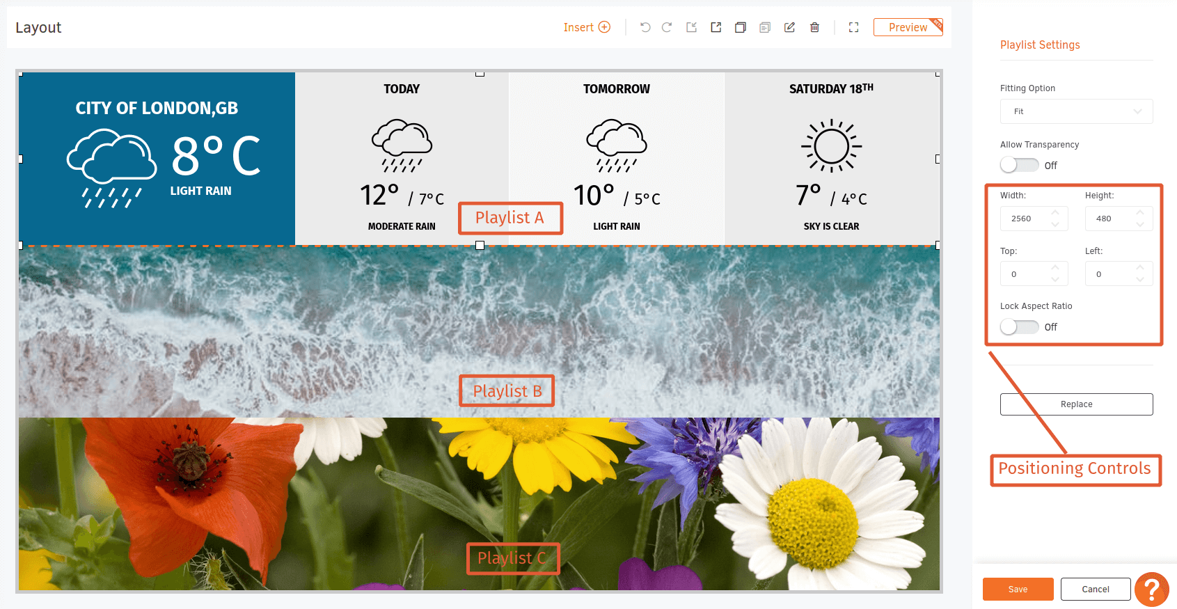 How do I sync different regions in a Layout? | Yodeck