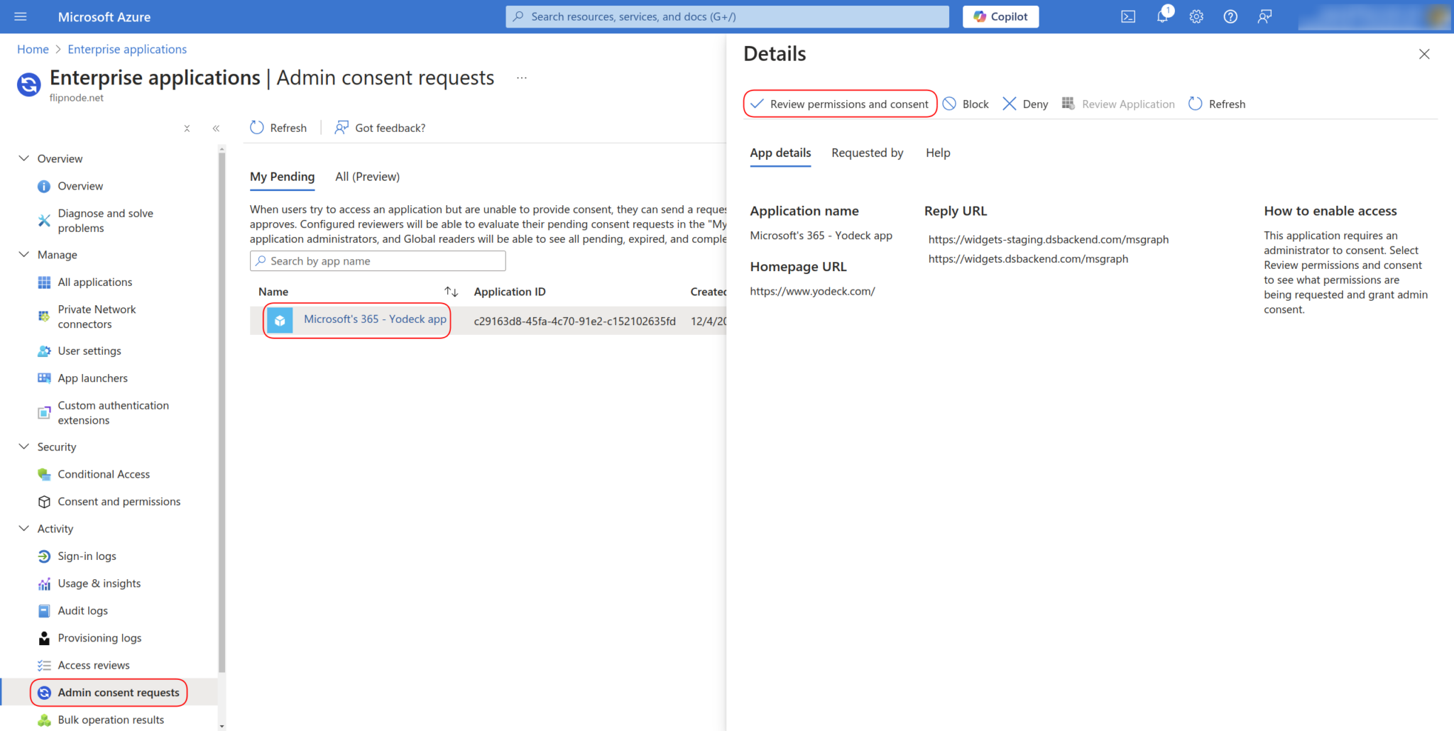 Manage Azure Consent & Permissions | Yodeck Docs