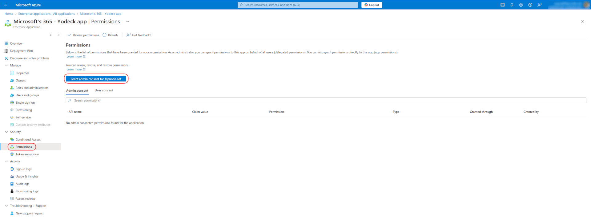 Manage Azure Consent & Permissions | Yodeck Docs