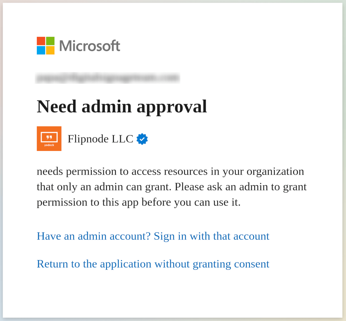 Microsoft Azure Portal - Manage consent and permissions | Yodeck