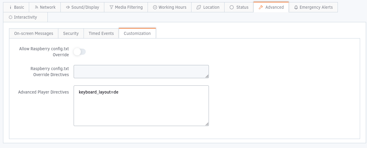 Change keyboard layout on Yodeck players | Yodeck Docs