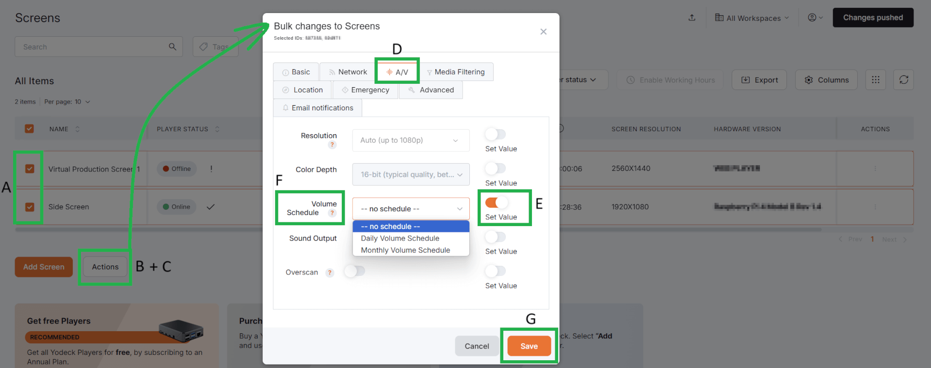 Volume Schedules | Yodeck Docs
