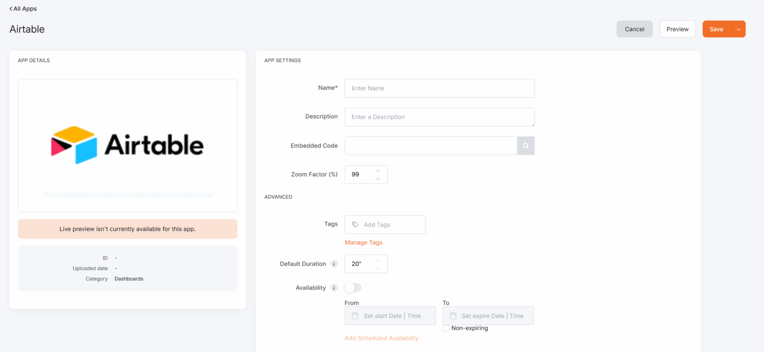 Display Airtable Content on Screens | Yodeck Documentation