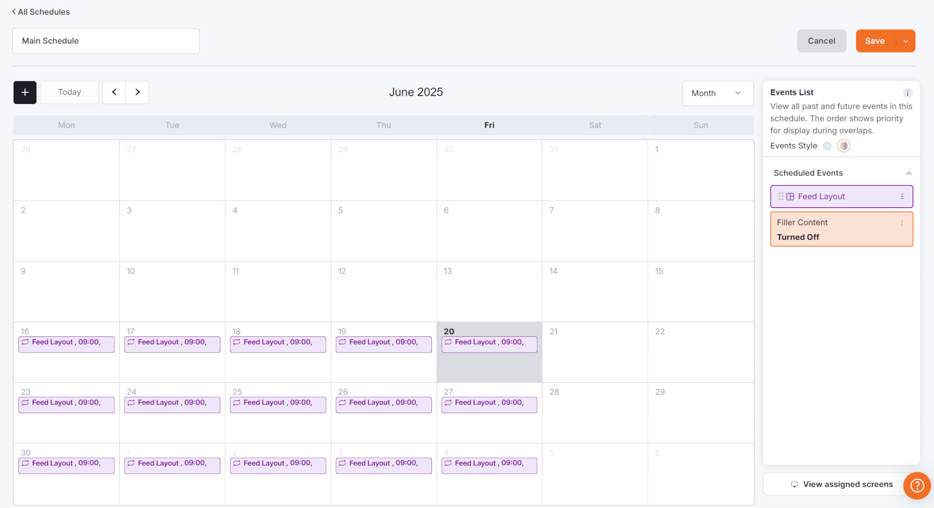 Schedules | Yodeck Documentation