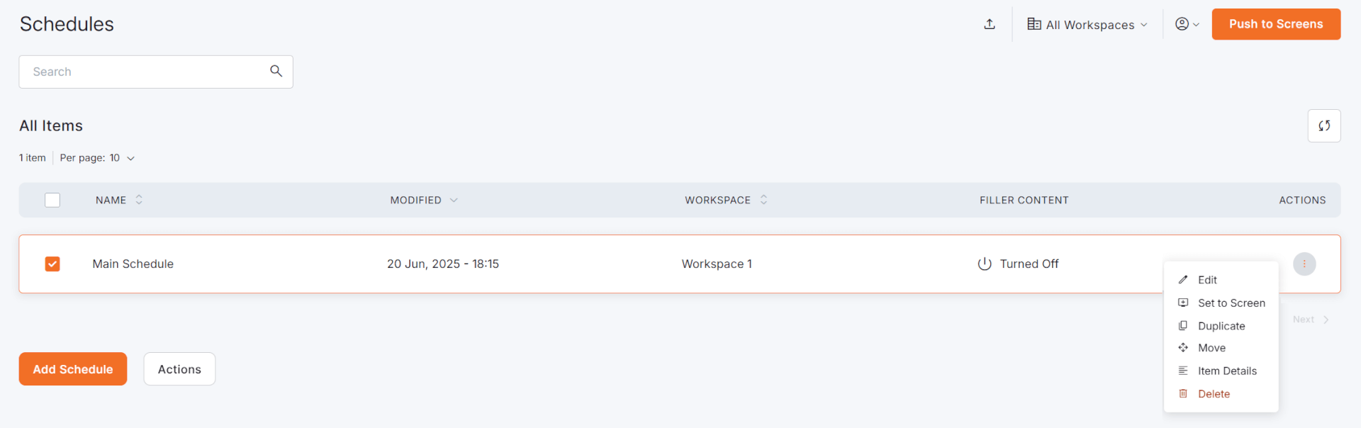 Schedules | Yodeck Documentation