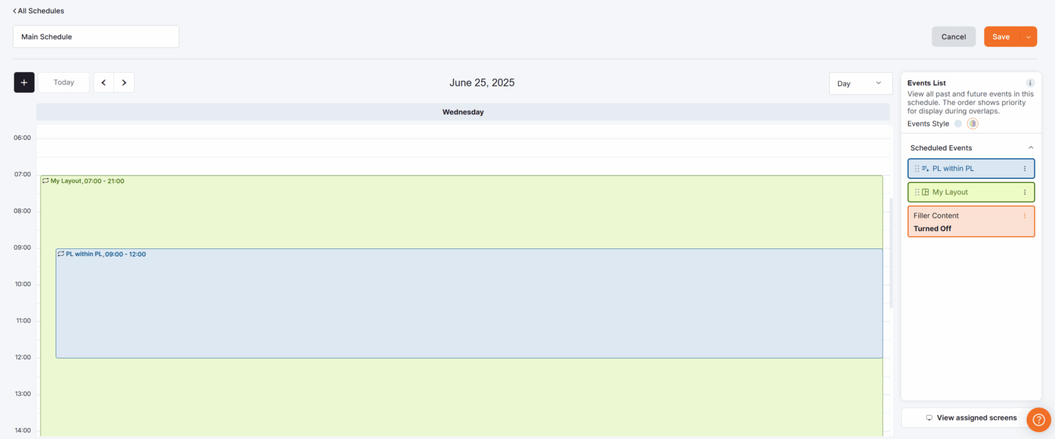 Examples of Schedules | Yodeck Docs