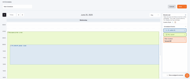 Examples of Schedules | Yodeck Docs